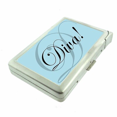 Diva! Image Cigarette Case with Built in Lighter Metal Wallet y2k | eBay