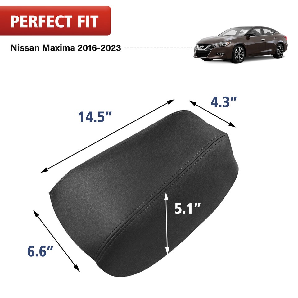 Fit 2016-2023 Nissan Maxima Center Console Lid Armrest Leather Cover ...