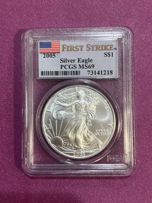 2005 MS69 PCGS Silver Eagle First Strike Label | eBay