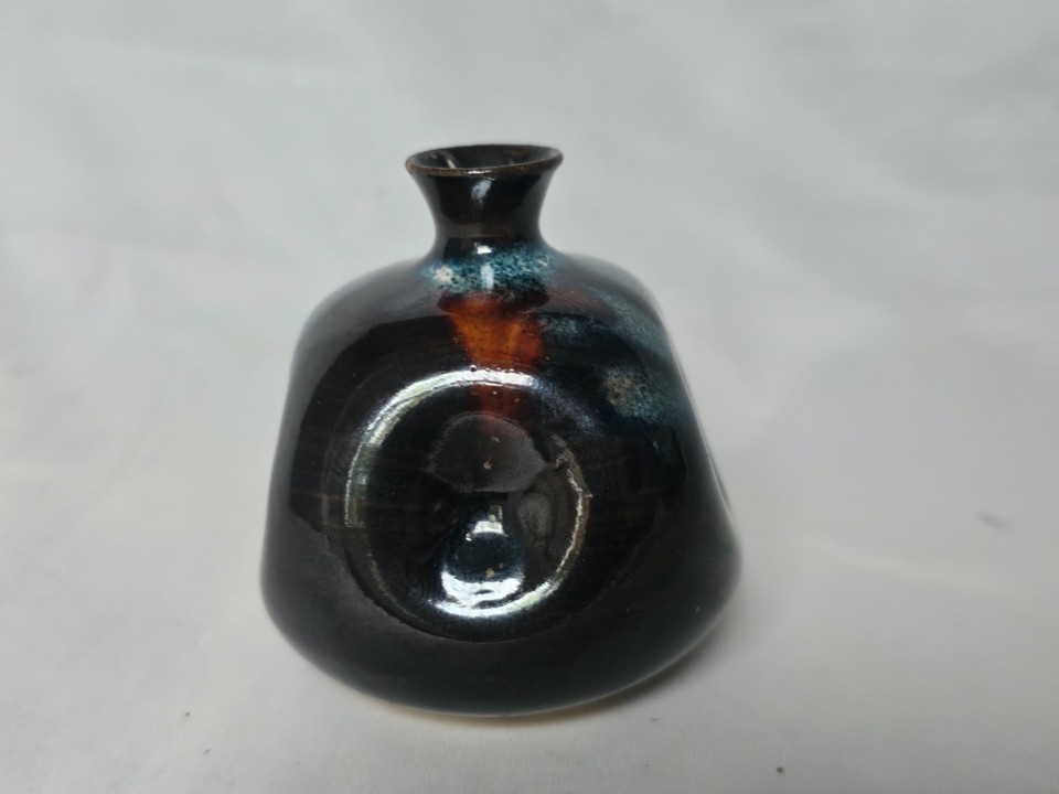 Gorgeous miniature dimple formed studio pottery vase | eBay UK