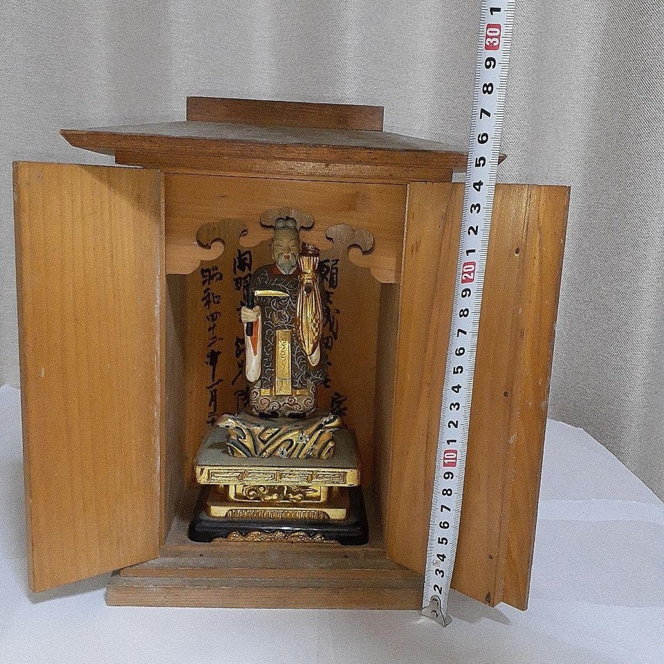 Polychrome Inari Daimyojin Buddhist Statue Shinto Statue Hokke-kyo ...