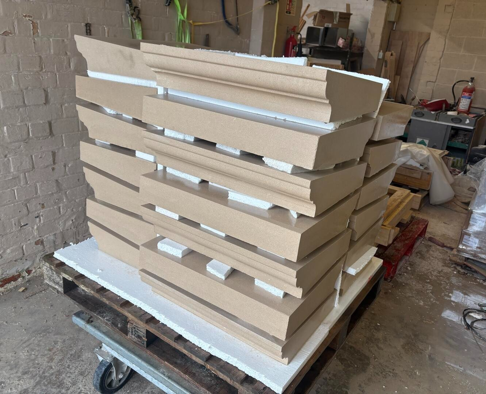Cast Stone Coping Stones Fluted Once Weathered - Sandstone -600 x 440 x ...