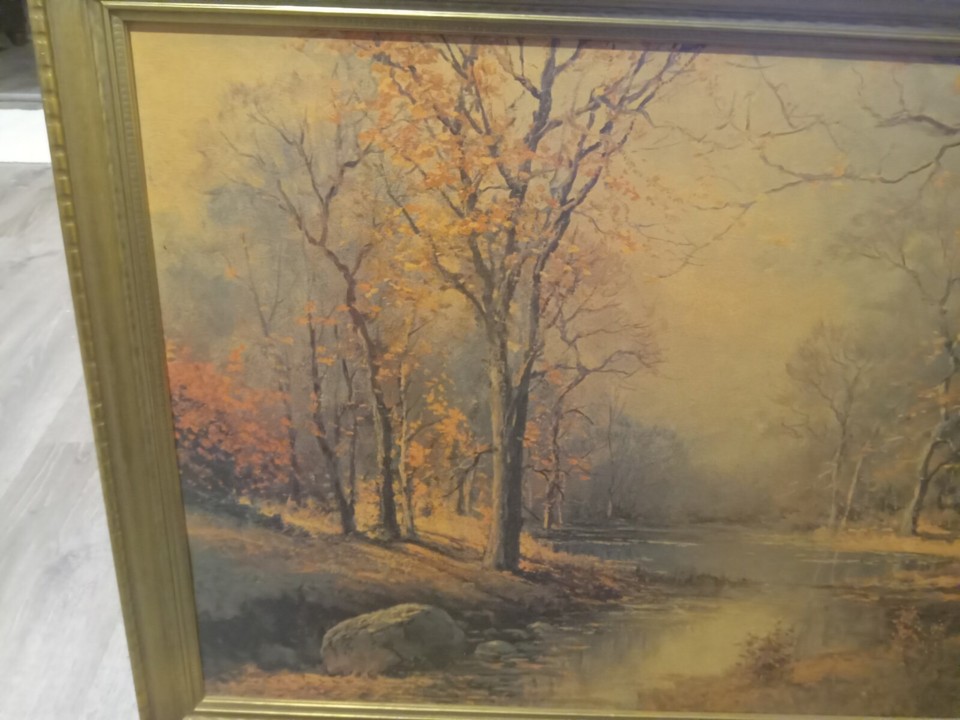 ROBERT WOOD OCTOBER MORN OIL PAINTING, PRINT,COPY 1956 36" BY 25" ORIG ...