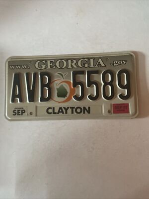Vintage 2007 Clayton Georgia License Plate AVB5589 | eBay