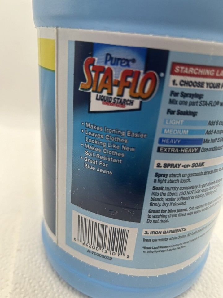 Purex Sta-Flo Liquid Starch Concentrated 64 Oz Great For Crafts ...