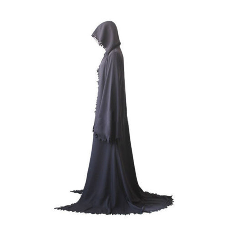 New Grim Reaper Cosplay Costume Cloak Full Set Mask Halloween Custom ...