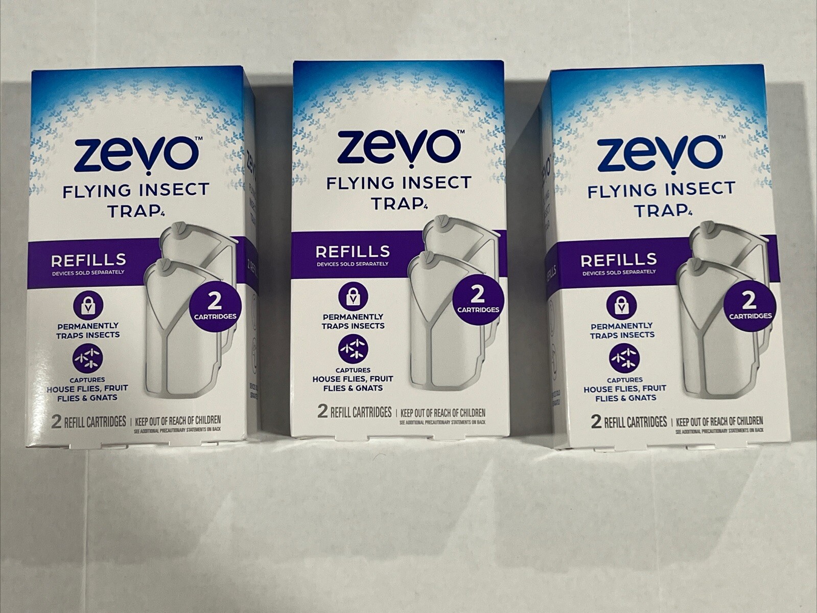 3x ZEVO (M364) Flying Insect Trap Refill Cartridges Twin Pack, Total Of ...