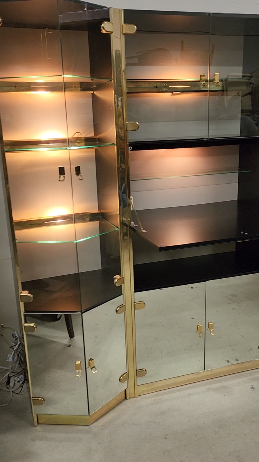 Vintage Wall Display Cabinet with Dry Bar 1970s | eBay