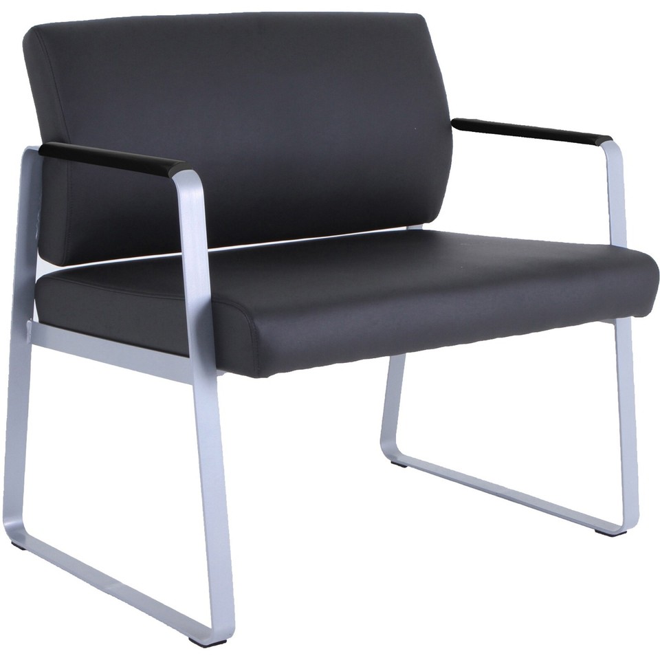 Healthcare Seating Bariatric Guest Chair, Antimicroial blk vinyl, slvr ...