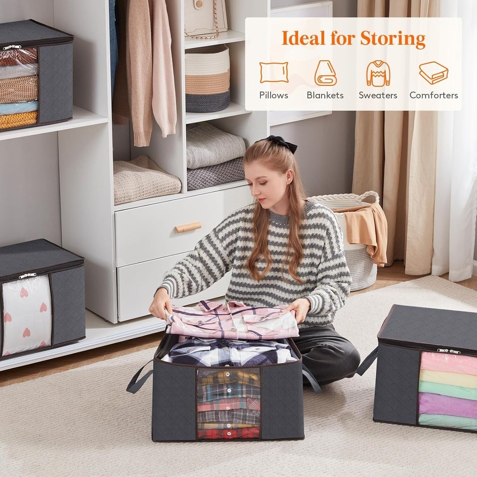 Smart Clear Window Storage Bags - 6-Pack Clothing Organizers with ...
