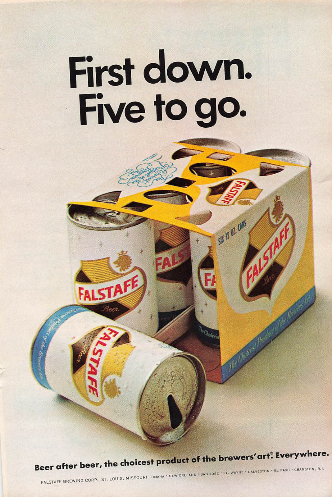 Falstaff Beer Print Ad Beer Advertising St Louis MO Missouri Six Pack ...