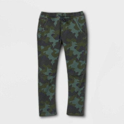 Boys' Cat & Jack Super Stretch Pull-On Jogger Pants - Camo Green - 12 ...