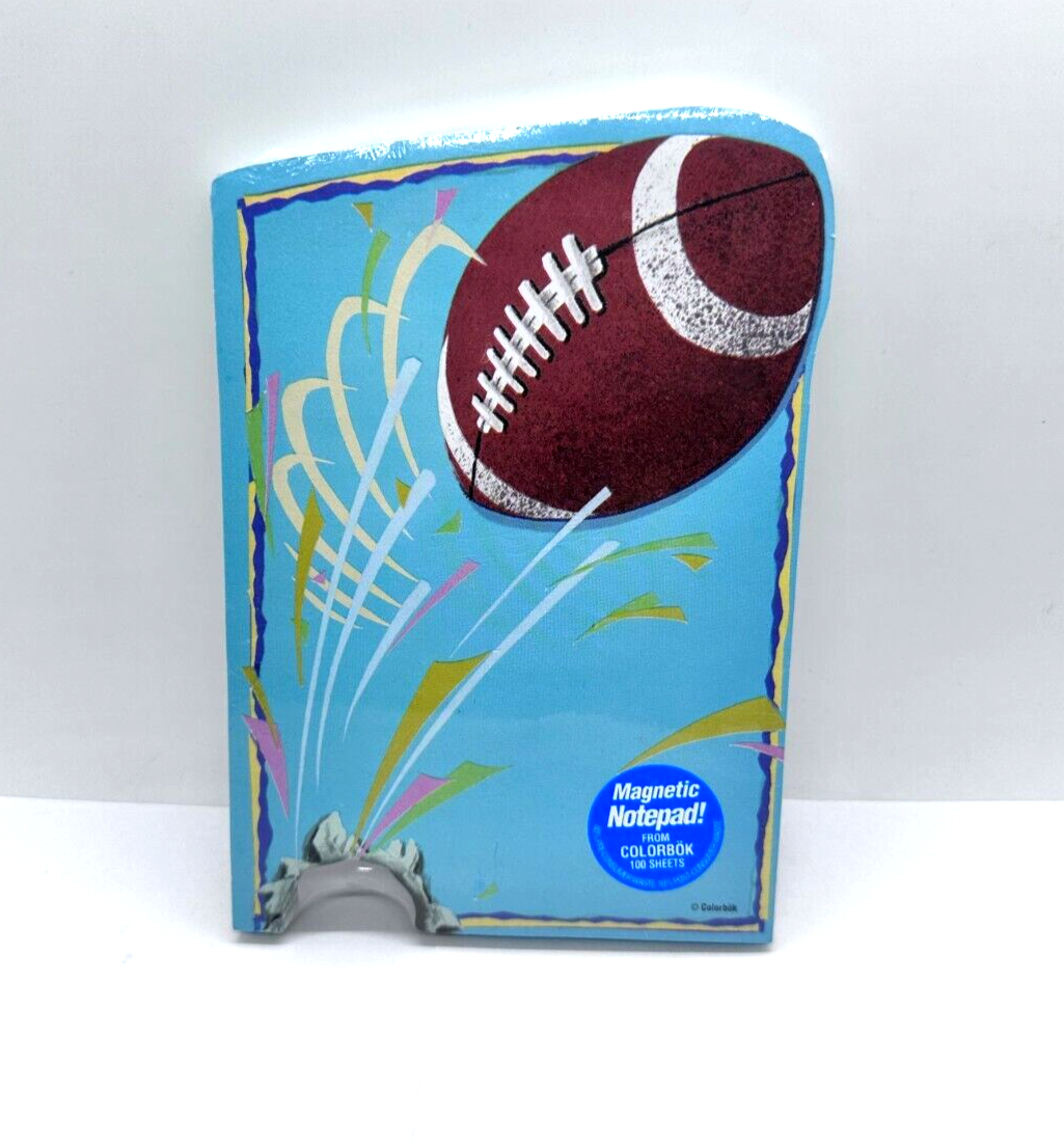 New VTG Colorbok Magnetic Notepad 100 Sheets - Football Die Cut 90s - 6 ...