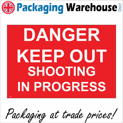 PR266 DANGER KEEP OUT SHOOTING IN PROGRESS SIGN FILM STUDIO CAMERA GUN ...