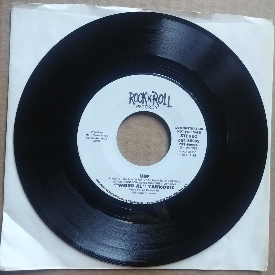 WEIRD AL YANKOVIC UHF DJ PROMO Rare 45 7" POP NOVELTY Record Vinyl ...