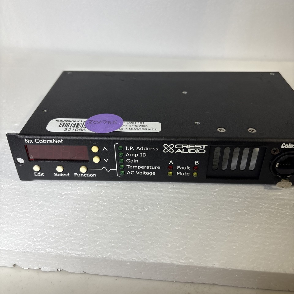 Crest Audio NX, NexSys Cobranet module 2 Ch Amplifier CKi Control CFA ...