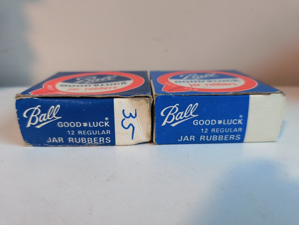 Vintage Ball Good Luck Jar Rubbers Regular Mouth Split Tab 21 Rubbers ...