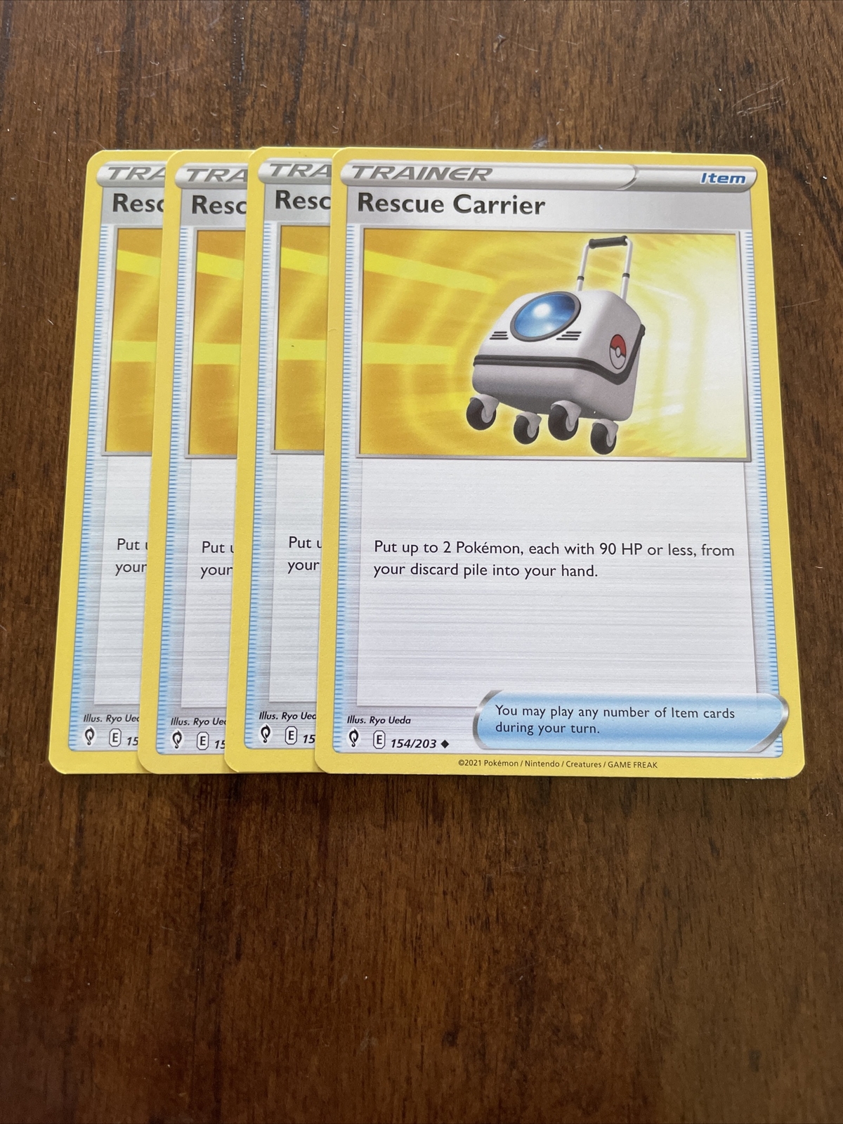 Rescue Carrier 154/203 - Playset of 4 - Pokemon Evolving Skies - Pack ...