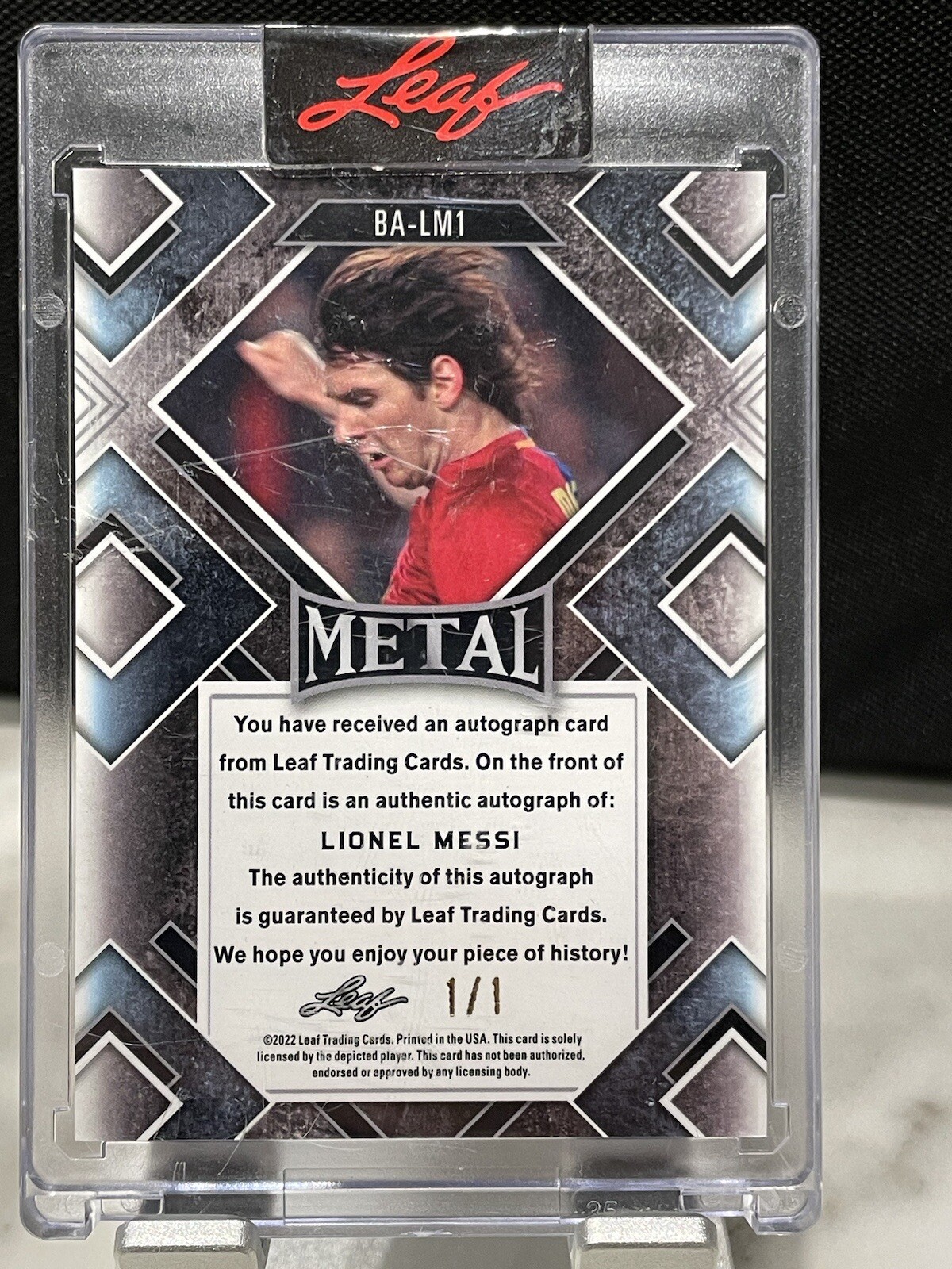 Lionel Messi Leaf Metal Soccer Superfractor Gold Circles 1/1 One of One ...