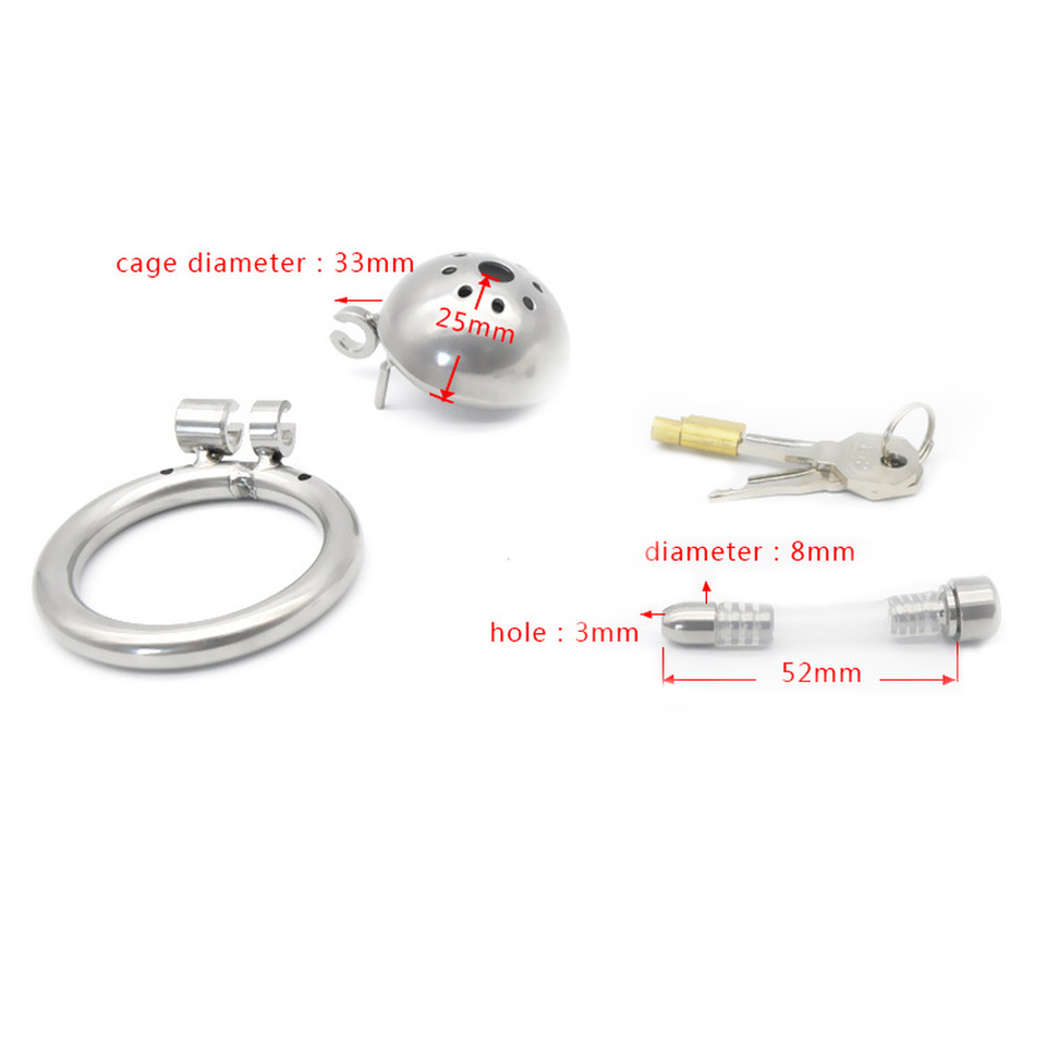 Male Stainless Steel Penis Cage with Dilator Chastity Cage BDSM ...
