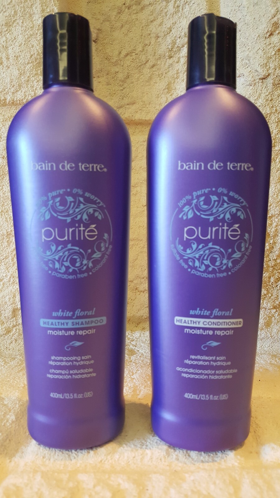 Bain De Terre Purite White Floral Moisture Repair Shampoo & Conditioner ...