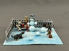 Cold Painted Bronze Diorama Miniature Winter Scene Snowman and Animals ...