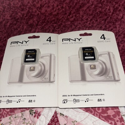 2 Brand New Pny 4GB SDHC Memory Card P-SDHC4G4-EF/M1 751492331041| eBay