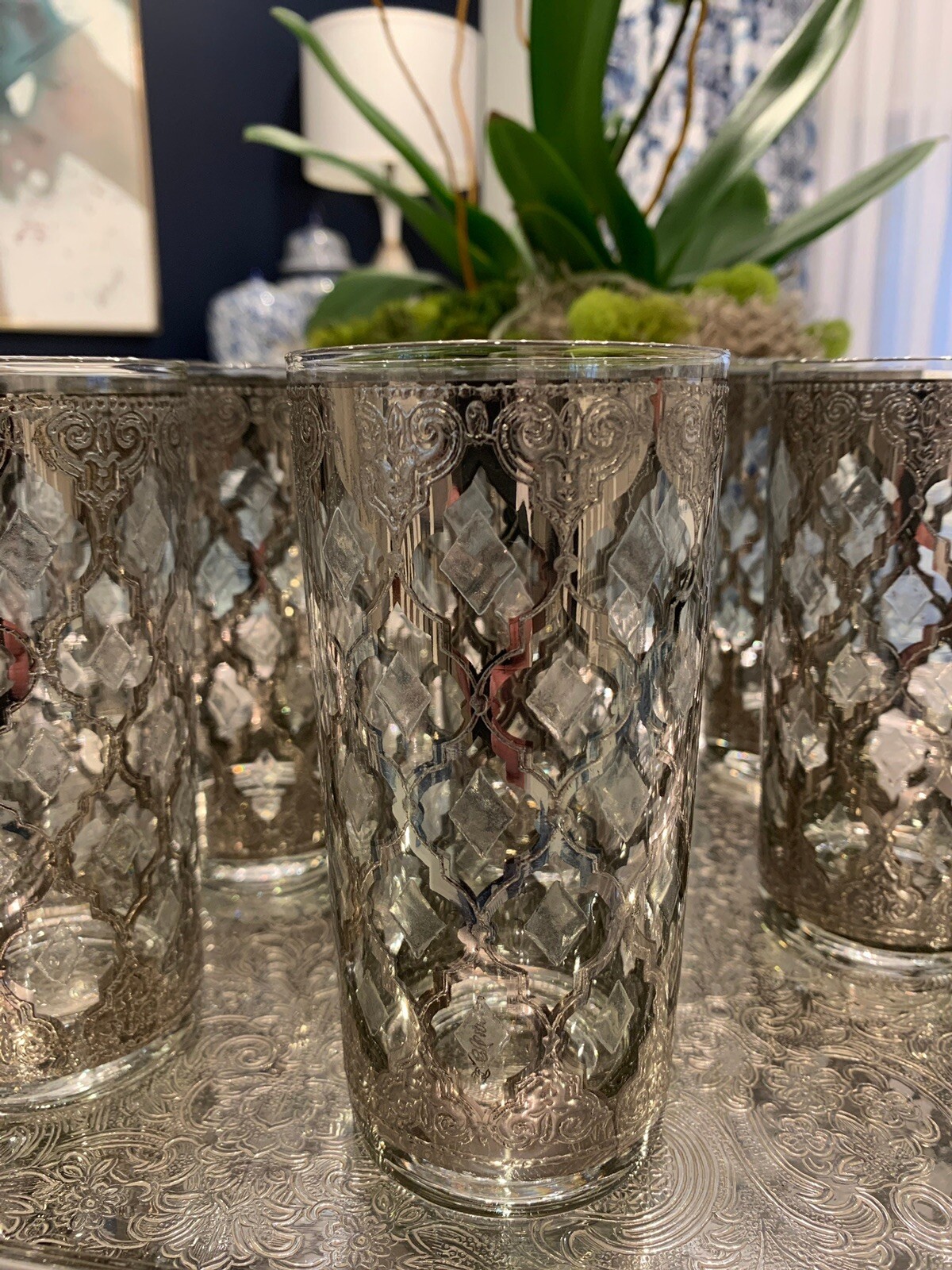Beyond RARE Vintage CULVER SILVER Valencia Highball Glasses Set of 10 ...