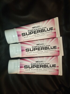 (3 tubes) SUPERBLUE Bubblegum Non-Fluoride Toothpaste with Iodine | eBay