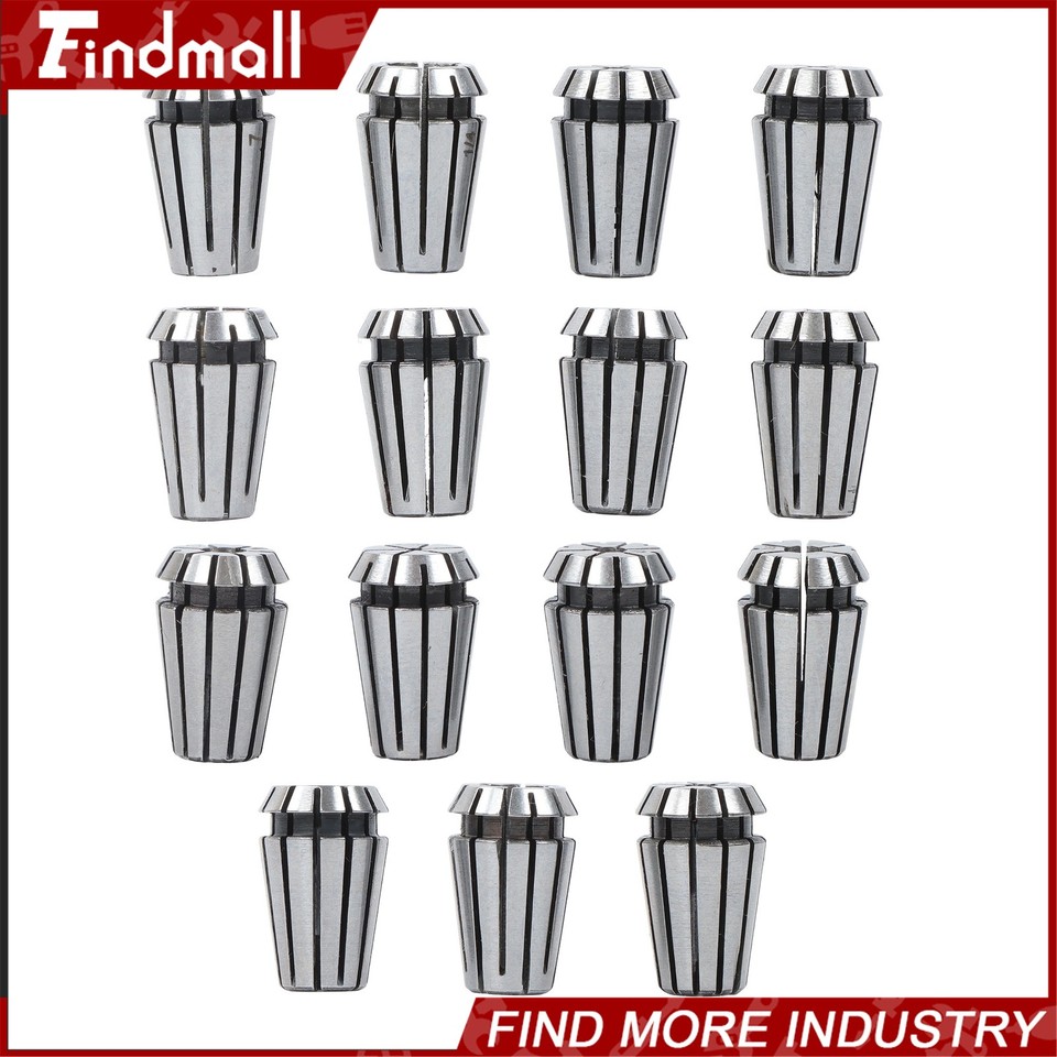 Findmall 19 pcs ER11 Spring Collet Set M14 Thread Inch Metric for ...
