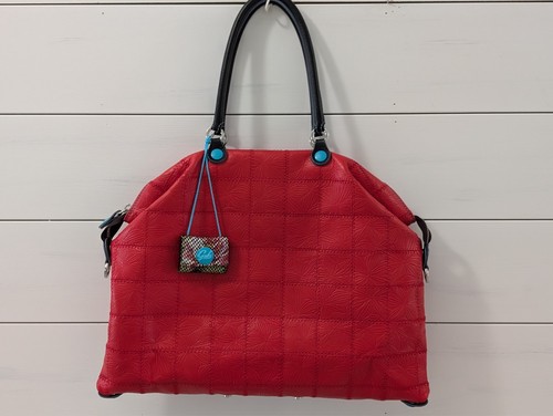 GABS ITALY GENUINE PATCHWORK LEATHER LARGE TOTE SHOULDER/HAND BAG RED ...