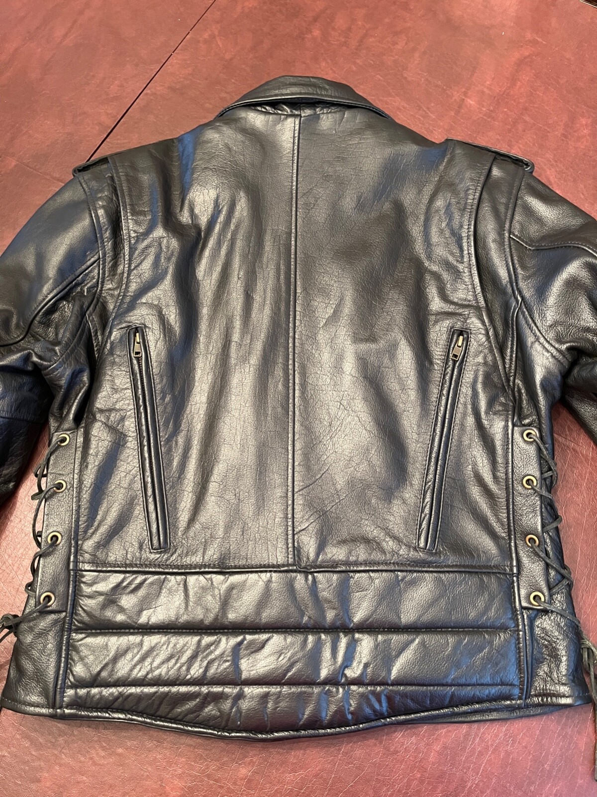 Motorcycle Leather Jacket - Xelement - B7210 - Black - Size Medium ...