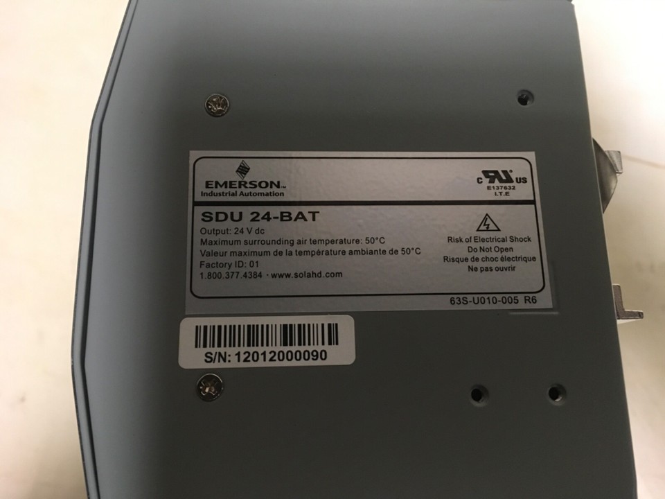 Emerson SOLA power supply, NNB, SDU 24-BAT, industrial DC UPS | eBay