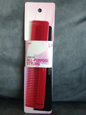 CVS BEAUTY 360 PINK AND BLACK 2 COUNT COMB SET FOR ALL-PURPOSE HAIR ...