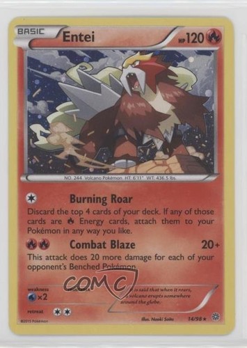 2015 Pokemon XY - Ancient Origins Holo (Cosmos Blister Excusive) Entei ...