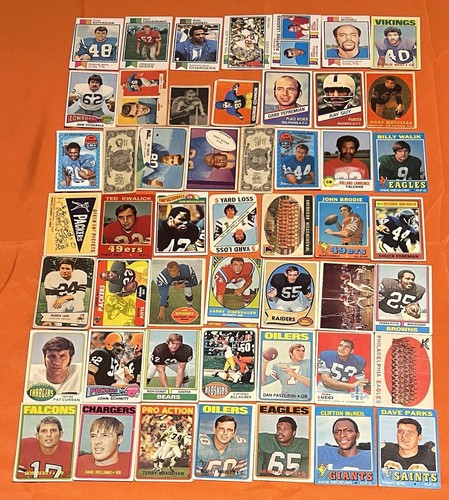 1940s-70s Topps + Others (50) Different Vintage Football Card Lot ...