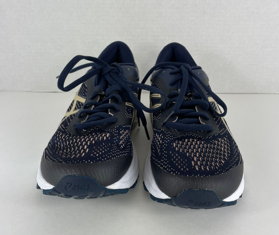 Asics Gel-Kayano 26 Mens 10 Navy Blue Gold Running Shoes 1012A457 ...