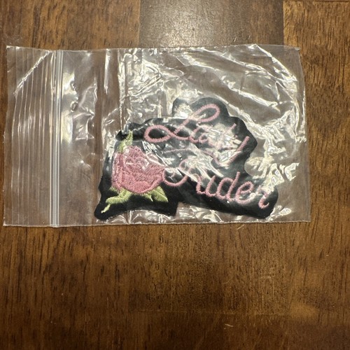 LADY RIDER PATCH EMBROIDERED Pink ROSE BIKER CHOPPER MOTORCYCLE PATCHES ...
