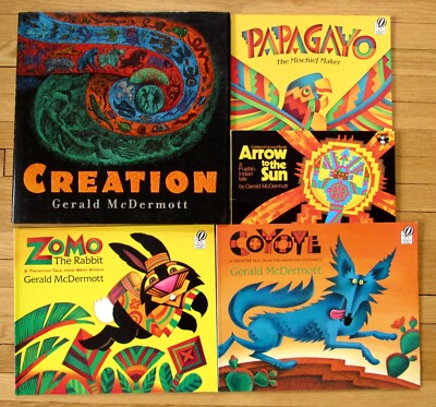 Lot 5 GERALD McDERMOTT Picture Books Coyote Papagayo Zomo Creation PB ...