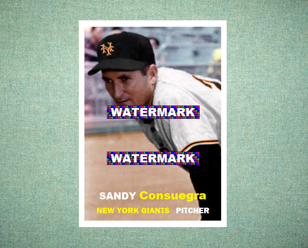 Sandy Consuegra New York Giants 1957 Style Custom Baseball Art Card | eBay