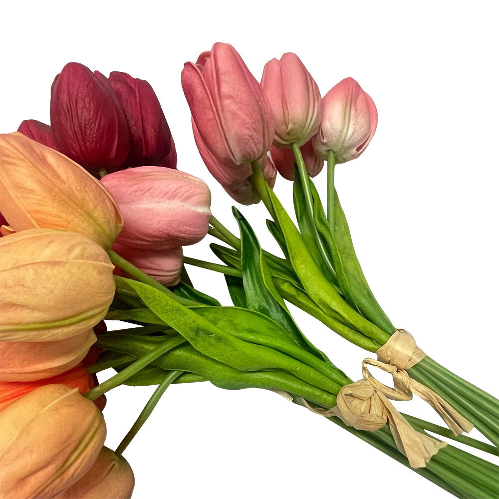 Assorted 15'' Real Touch Tulip Bundle Silk Floral Artificial Flower ...