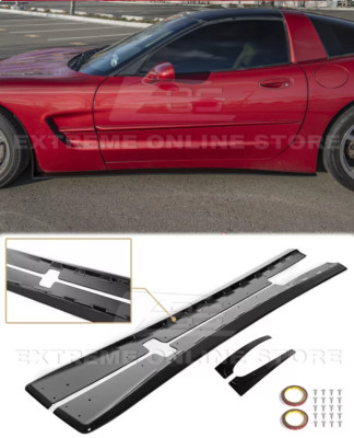 Pair Side Skirts Rocker Panel For 97-04 Corvette C5 ZR1 Style Glossy ...
