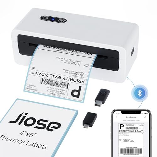 Bluetooth Thermal Label Printer - 4x6 Shipping Label White-Mini ...