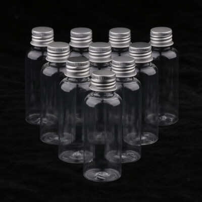 10Pcs 50ml Clear Plastic Bottles Liquid Sampling Container with ...