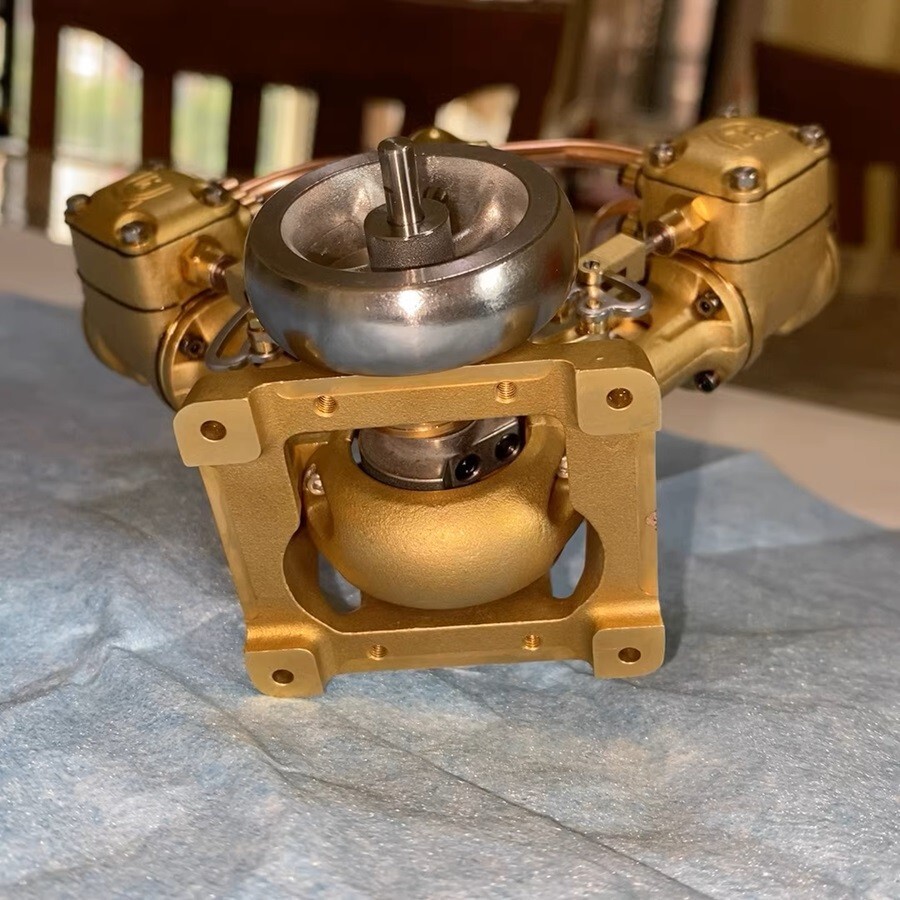 R.W. 2-Cylinder V2 Retro Steam Model Engine for 50cm+ RC Steam Boats ...