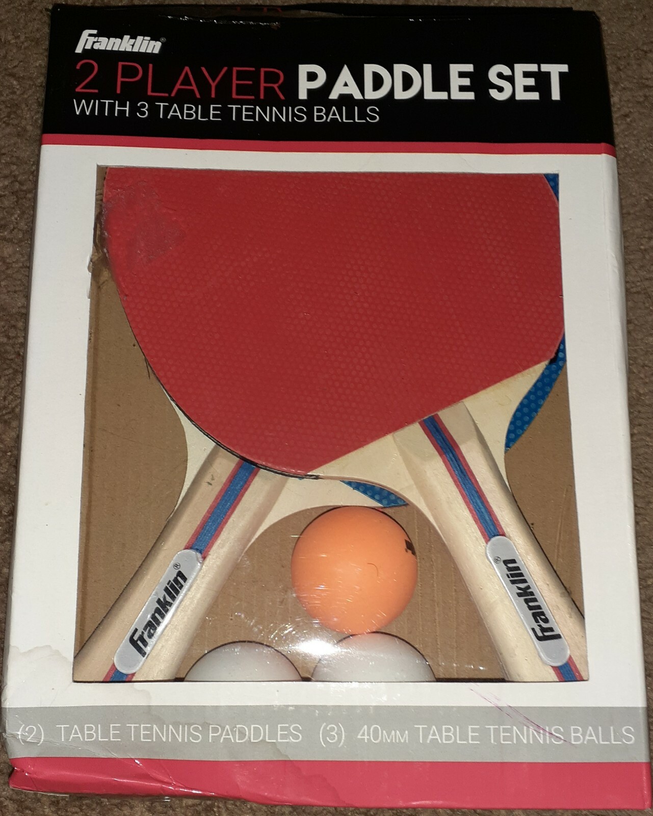 Franklin Ping Pong 2 Paddles Table Tennis Set With 3 Balls | eBay