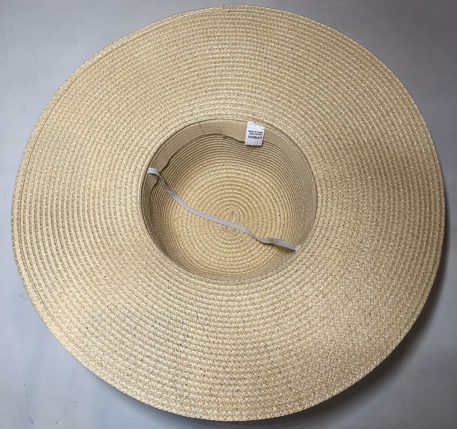 Circle Leather Belt Women's Packable Brim Straw Floppy Hat SPF50 ...