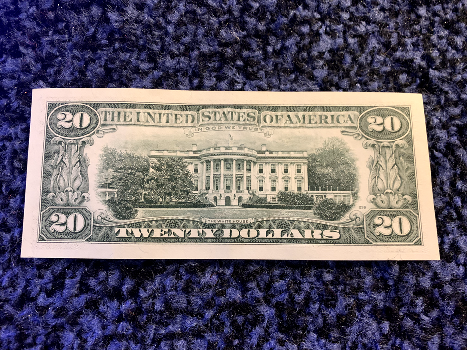 20 dollar bill Missing Overprint (Missing 3rd Print Error) Missing Seal ...