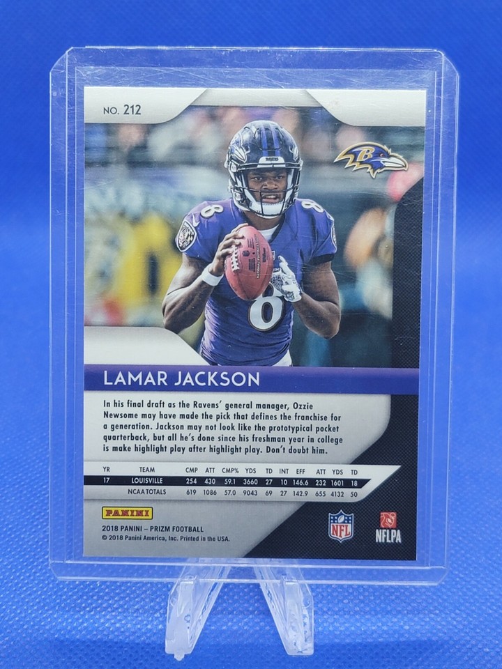 2018 Prizm Lamar Jackson Rookie Card RC #212 Ravens | eBay