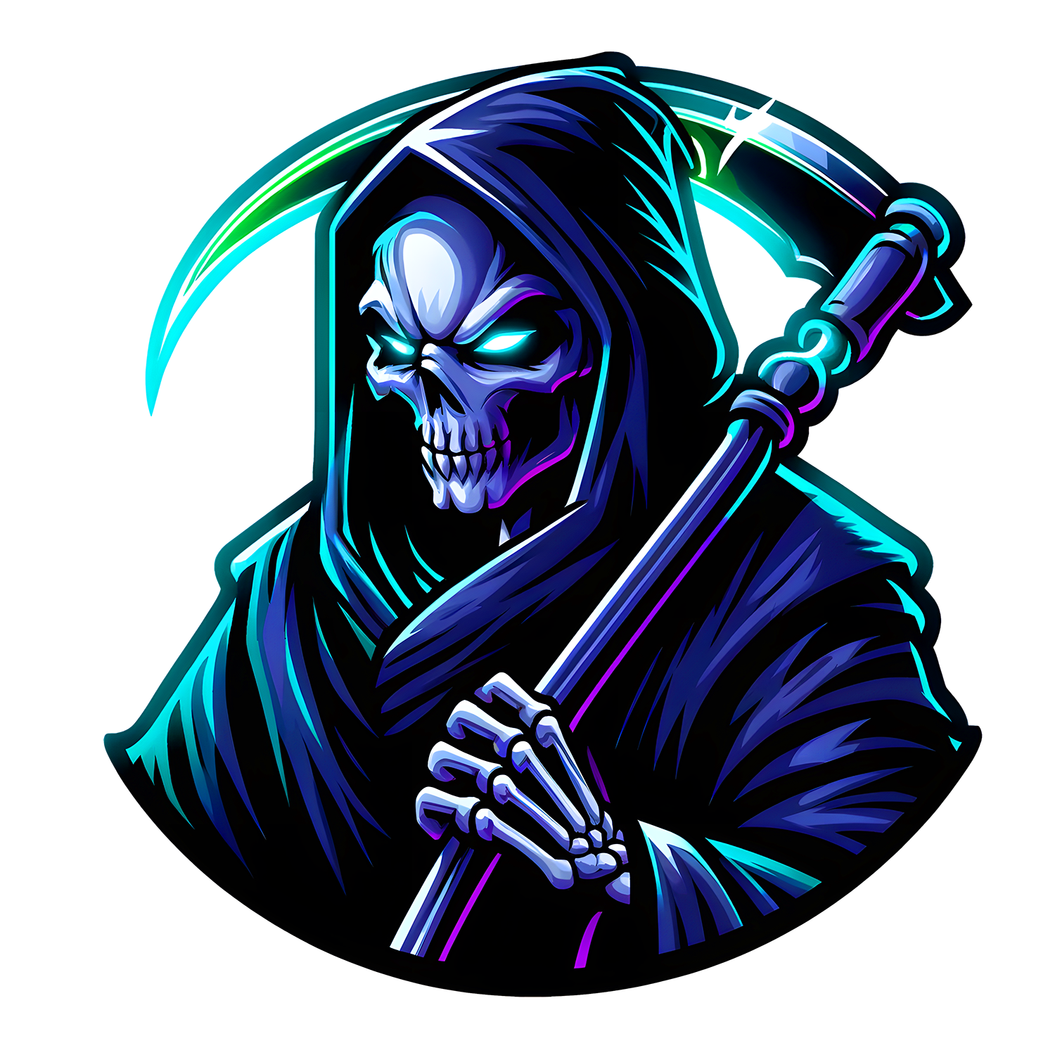 Halloween Sticker 4" Spooky Dark Evil Scary Ghosts Grim Reaper Sickle ...